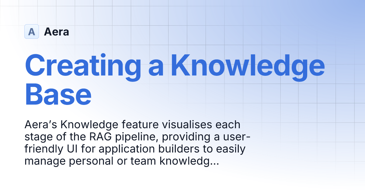 Creating a Knowledge Base | Aera